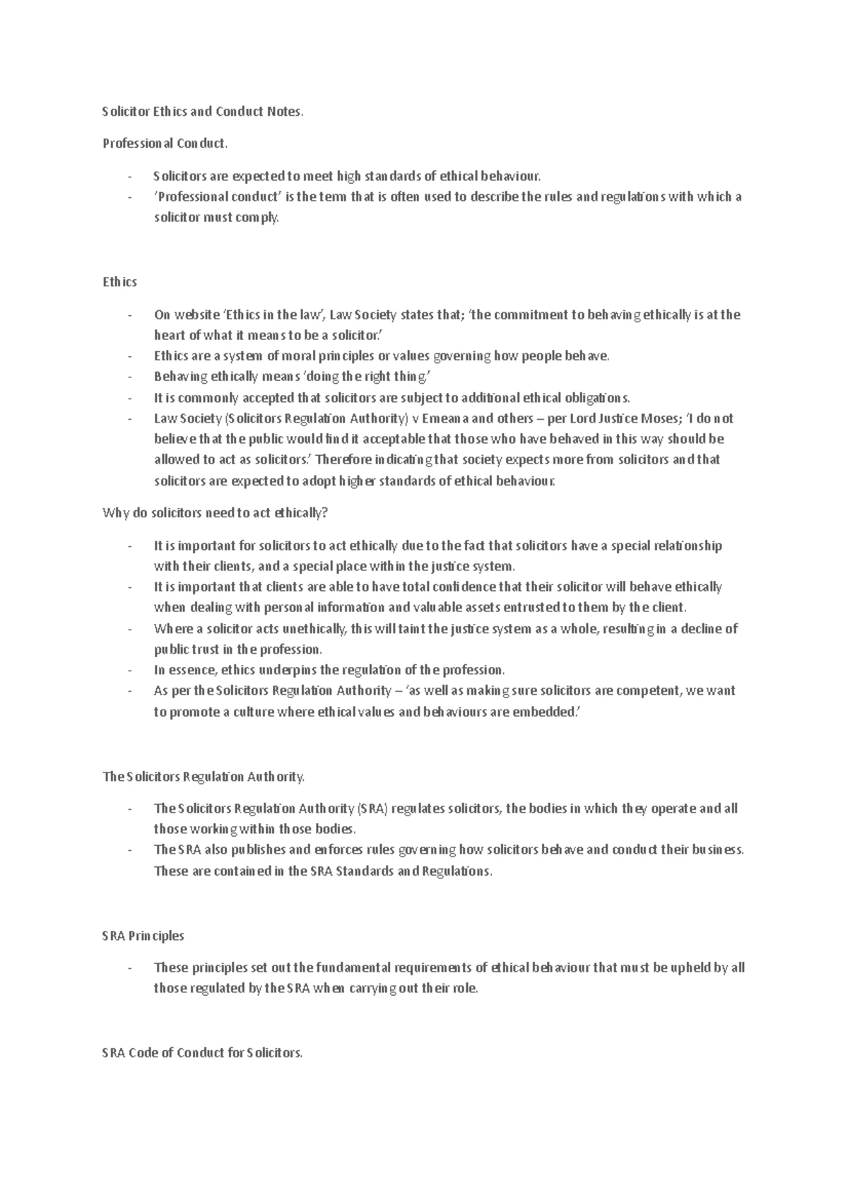 SRA Principles - Notes - SRA Principles. Introduction. SRA Standards ...