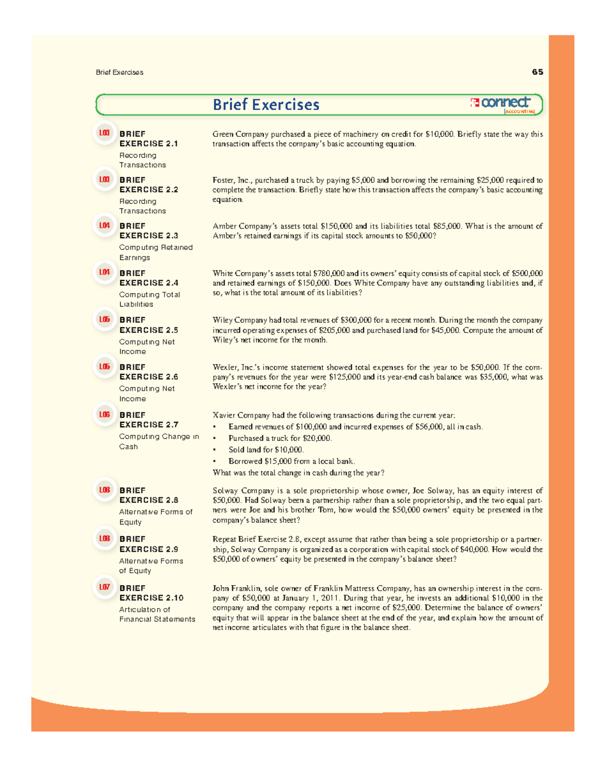 FA CH2 Questions - Rev. Confirming Pages Brief Exercises 65 Brief ...