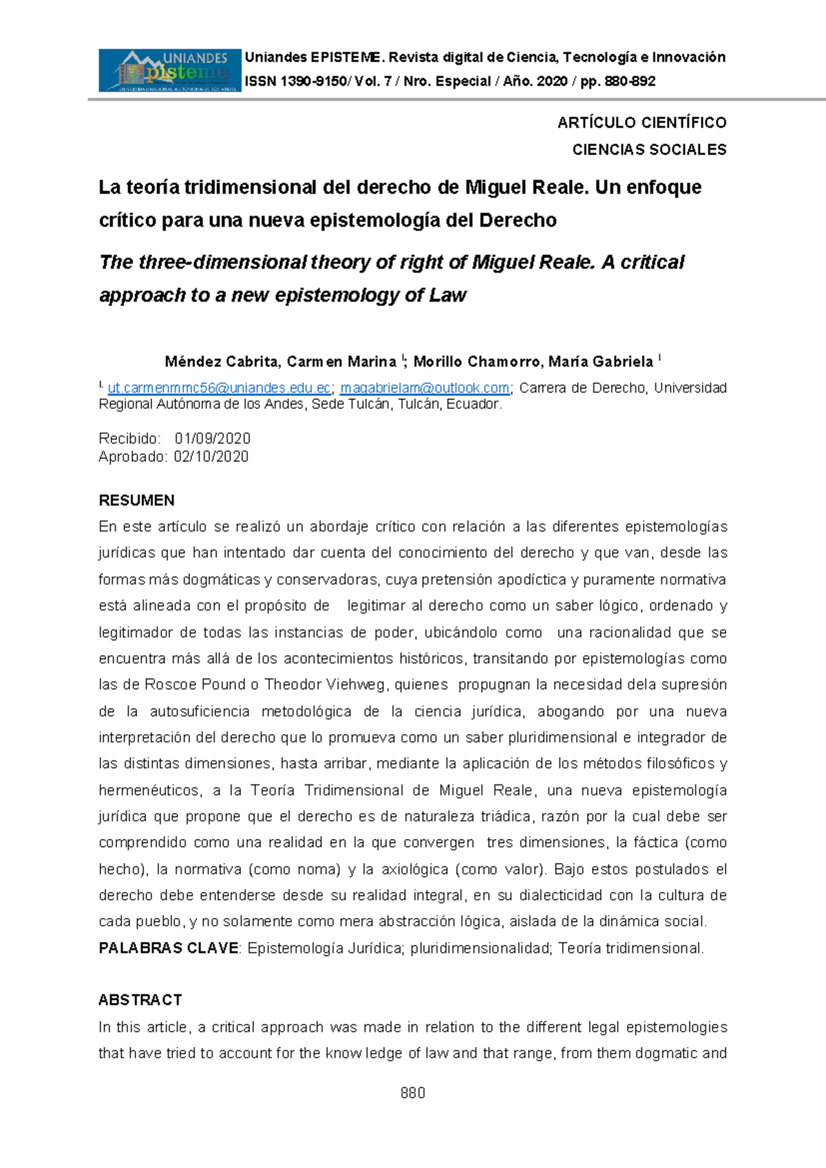 La Teoría Tridimensional del Derecho de Miguel Reale: Un Enfoque ...