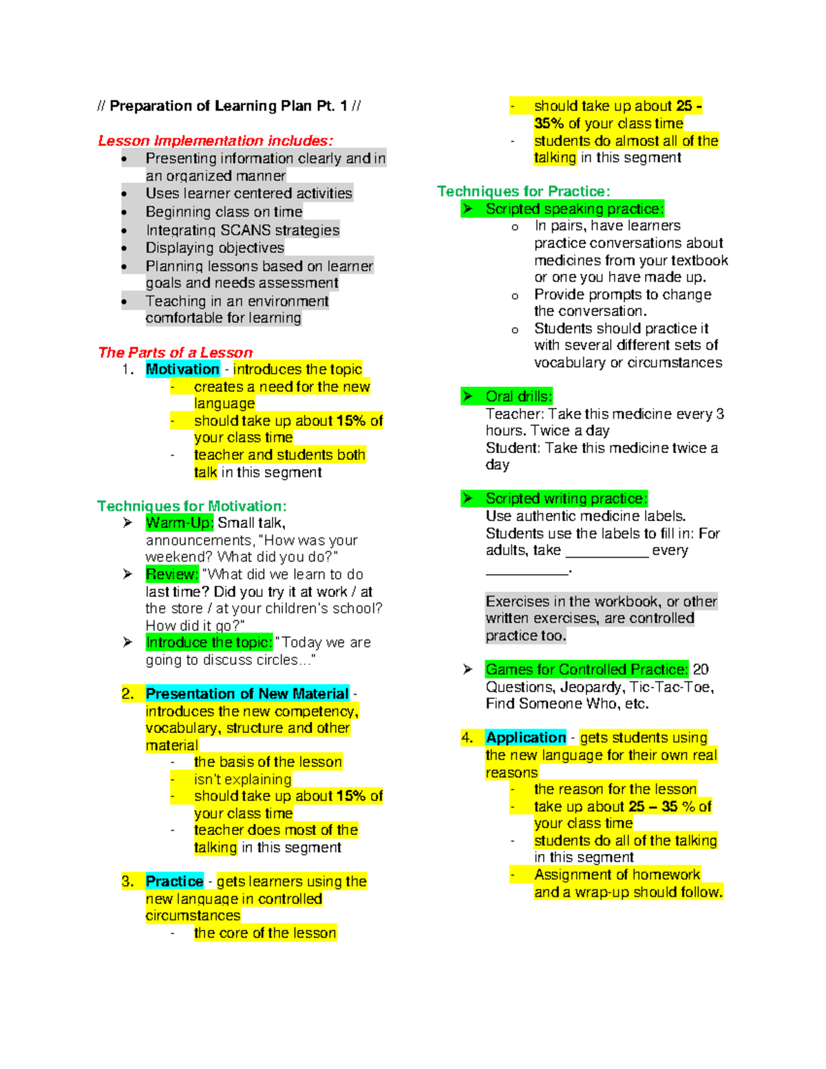 FLCT - Finals TERM Reviewer - // Preparation of Learning Plan Pt. 1 // Lesson Implementation ...