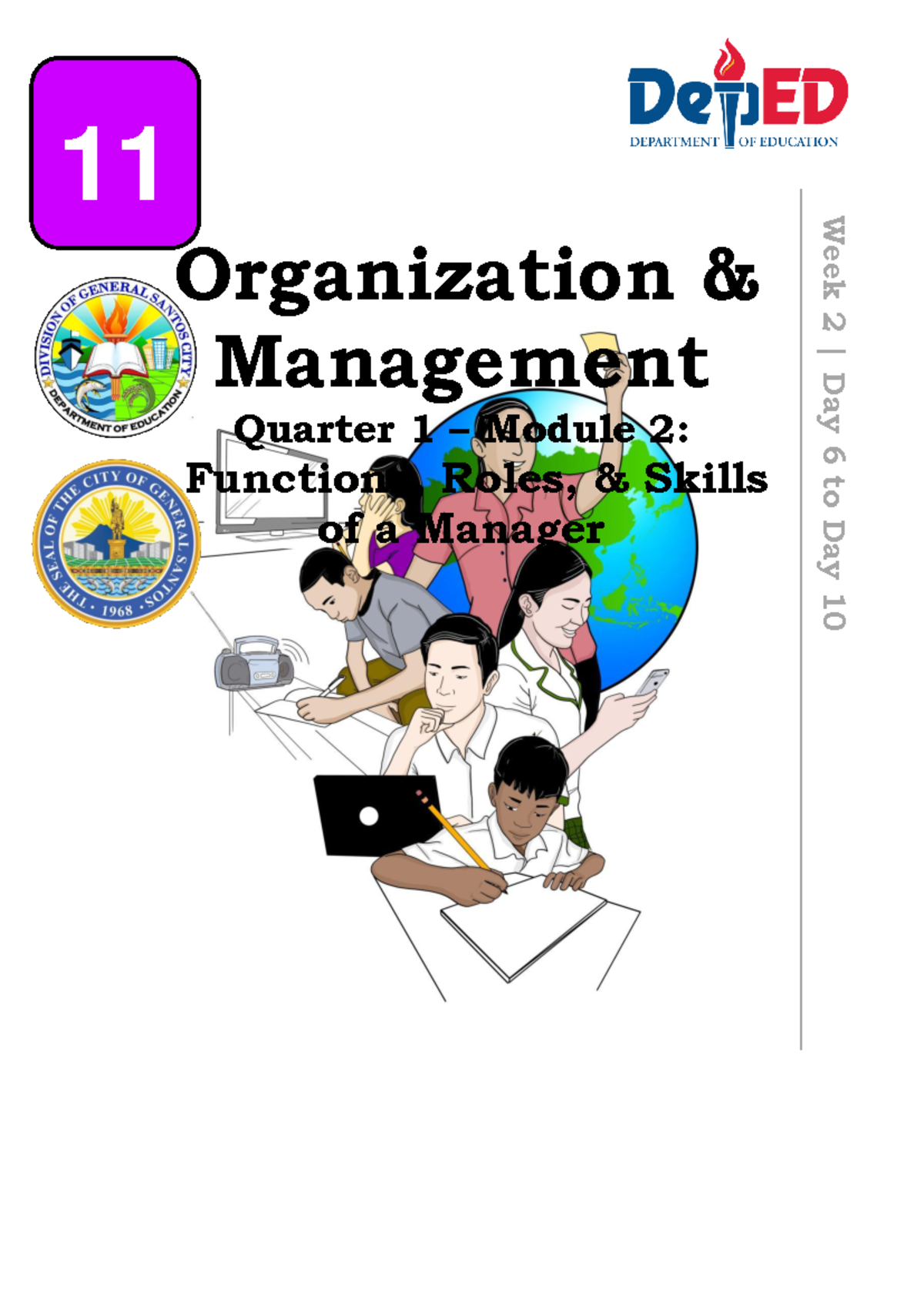 Org Man SLM Q1 - Module 2: Functions, Roles & Skills of a Manager - Studocu