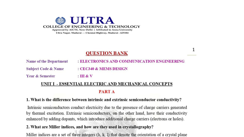 CEC340 Question Bank: MEMS Design - 2 Marks Questions - Studocu