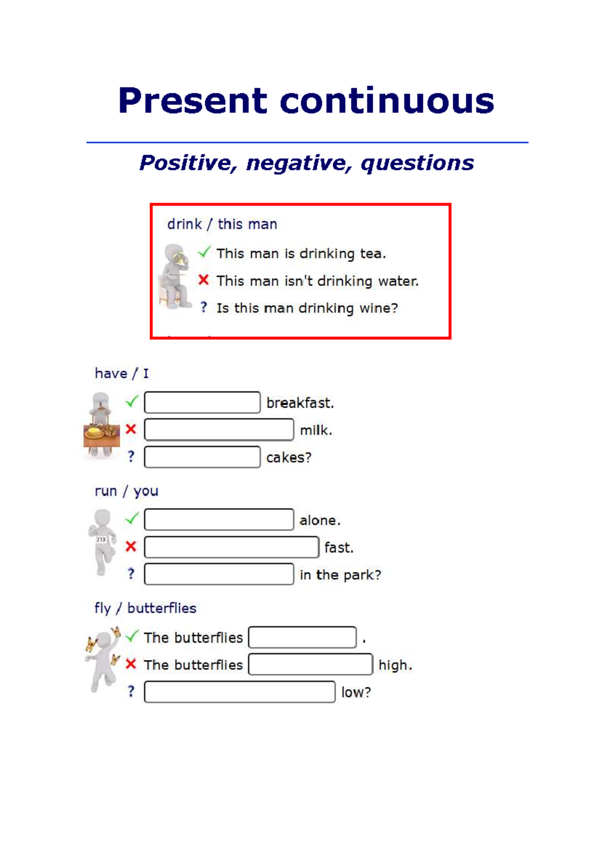 Present Continuous Tense: Positive, Negative, and Questions - Studocu