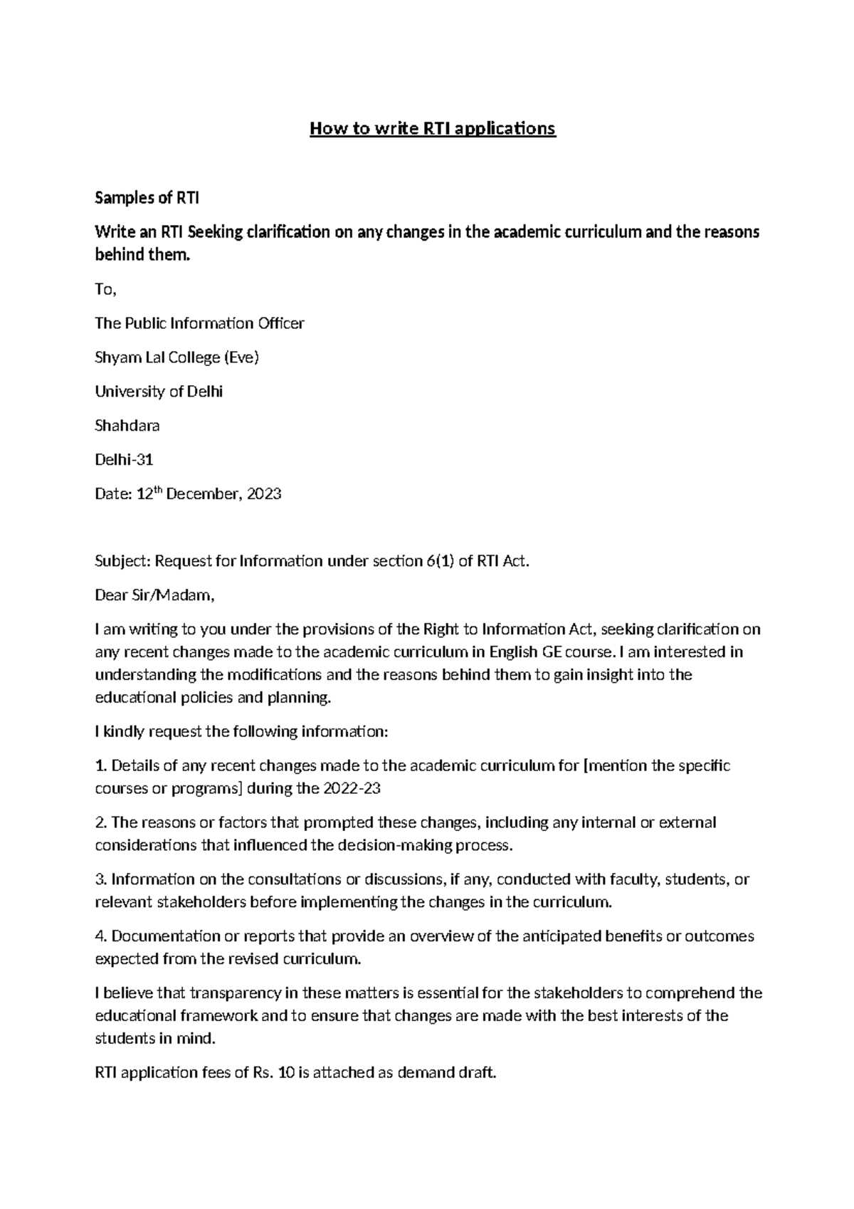 "ENG FLU 3rd: Comprehensive Guide to Writing RTI & FIR Applications ...