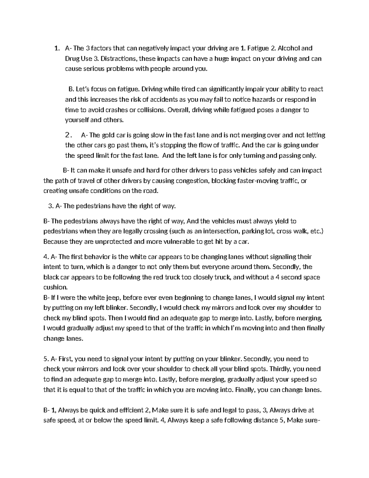 7.5 Assignment - Factors Affecting Safe Driving Practices - Studocu