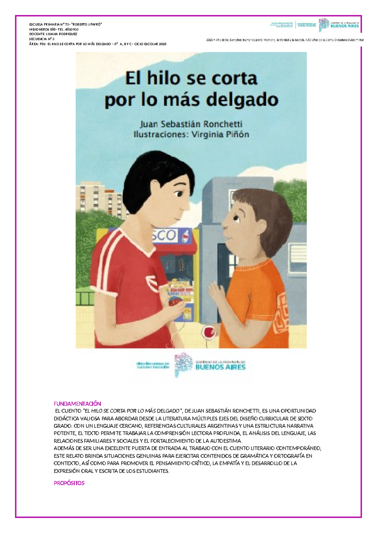 Secuencia Didáctica PDL: "El Hilo se Corta por lo Más Delgado" - 6º A ...