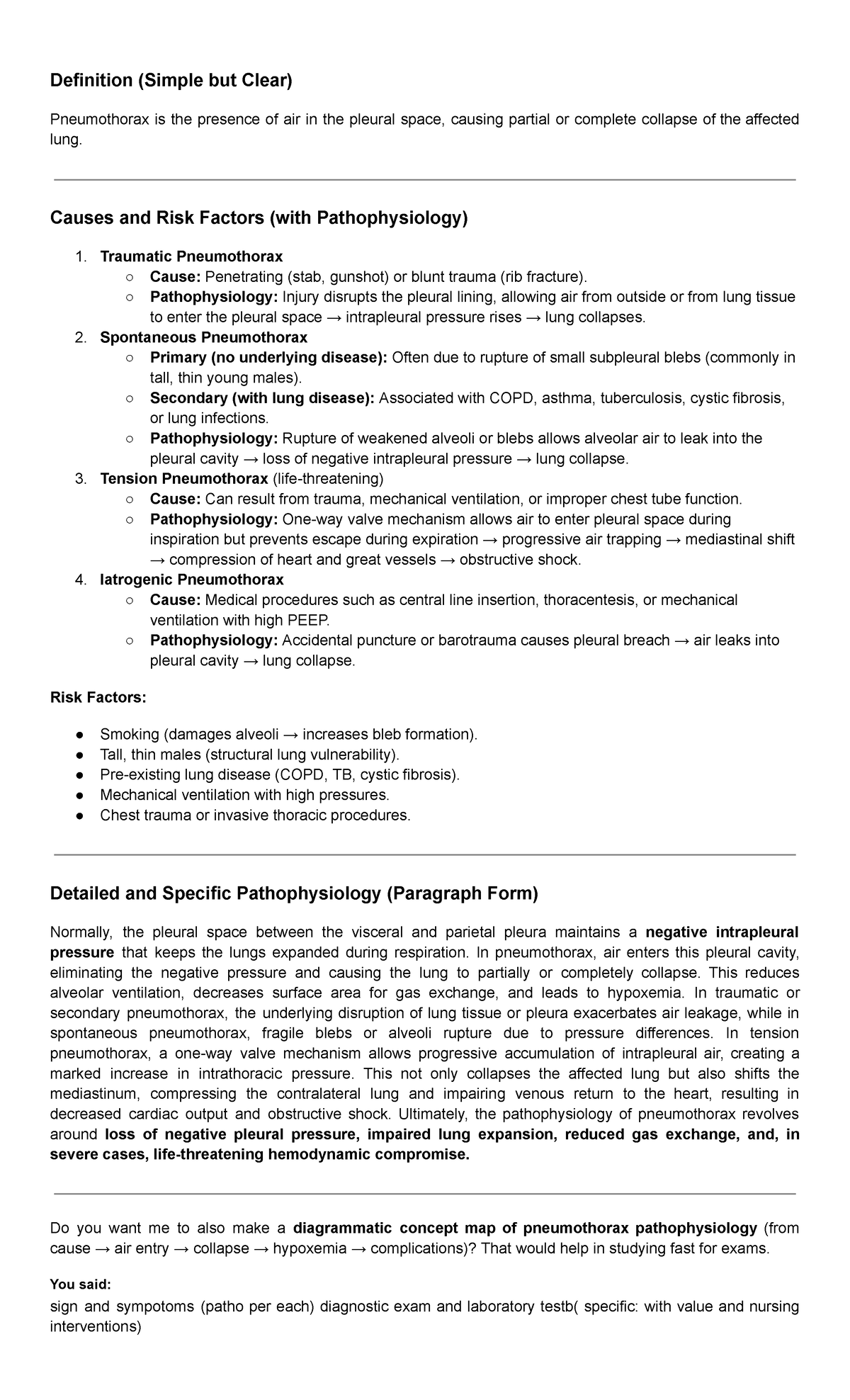 Pneumothorax Overview and Management Notes (CT) - Studocu