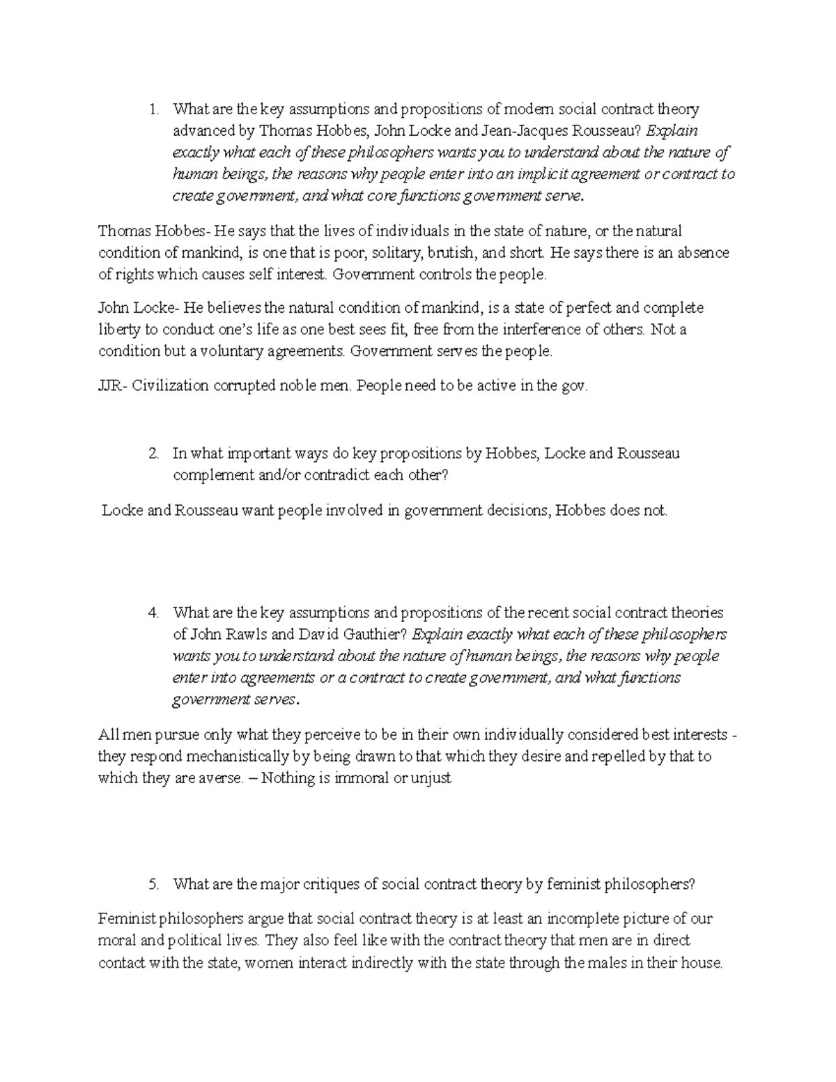 Poli Sci Study Guide #1 - What are the key assumptions and propositions ...