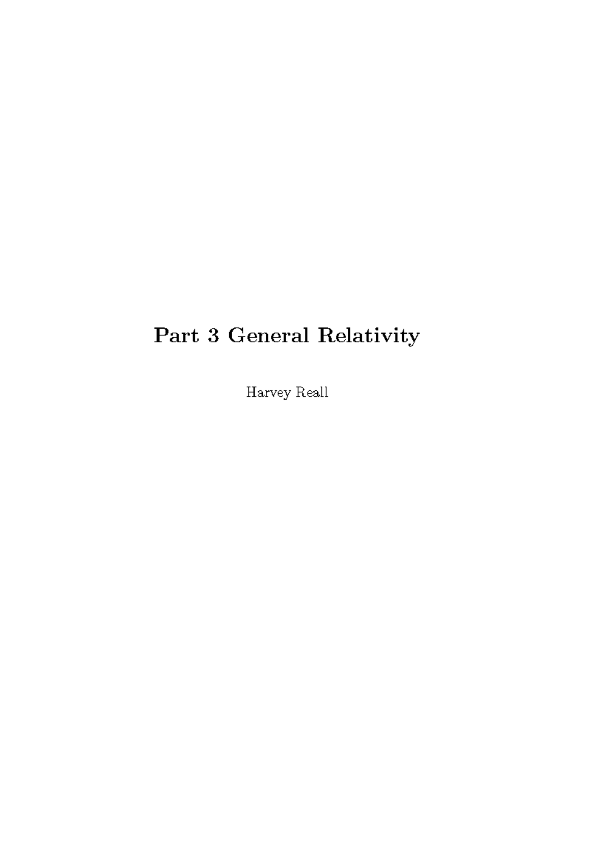 Part 3 GR 2017 Lecture Notes - General Relativity & Key Concepts - Studocu