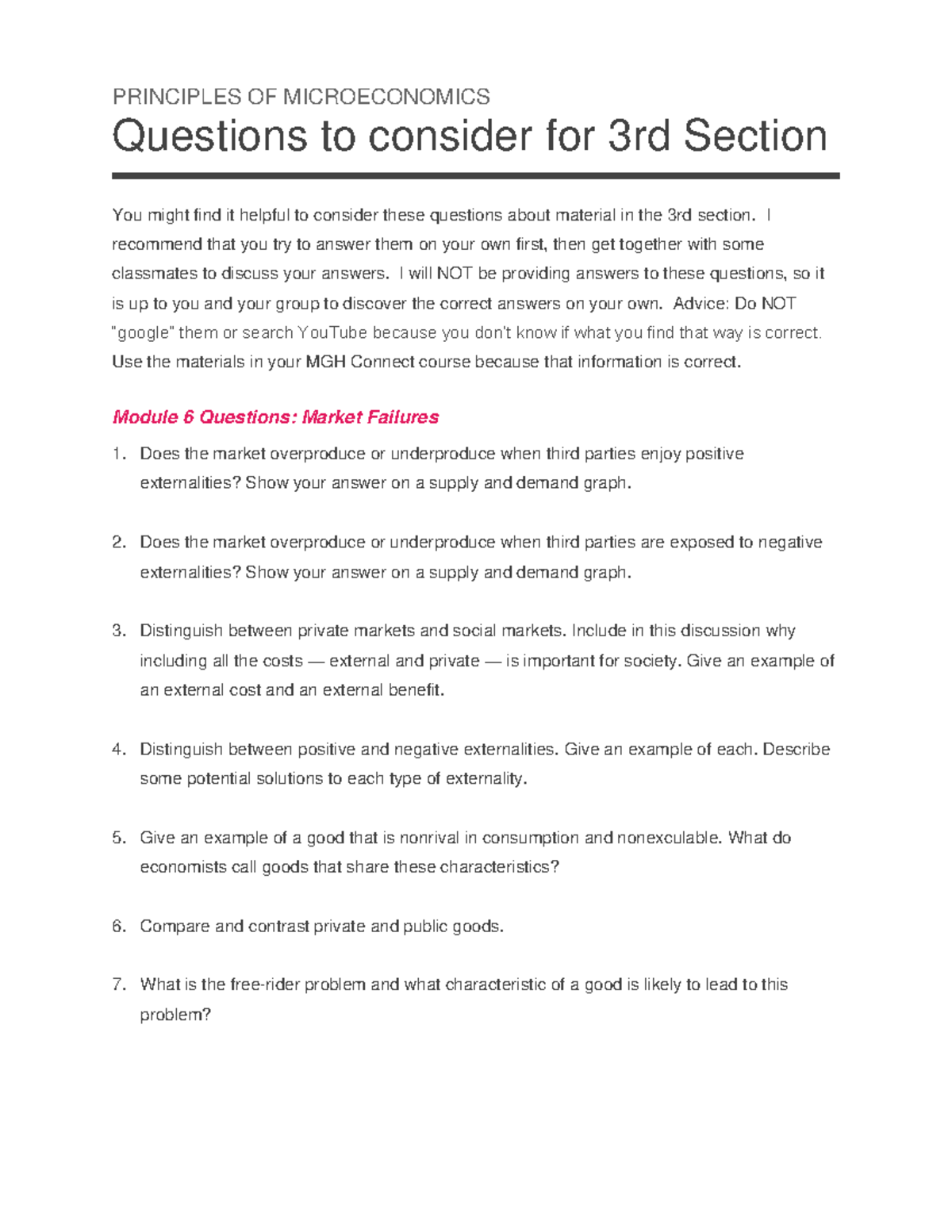 PRINCIPLES OF MICROECONOMICS: Questions for 2nd Exam Part 2 - Studocu