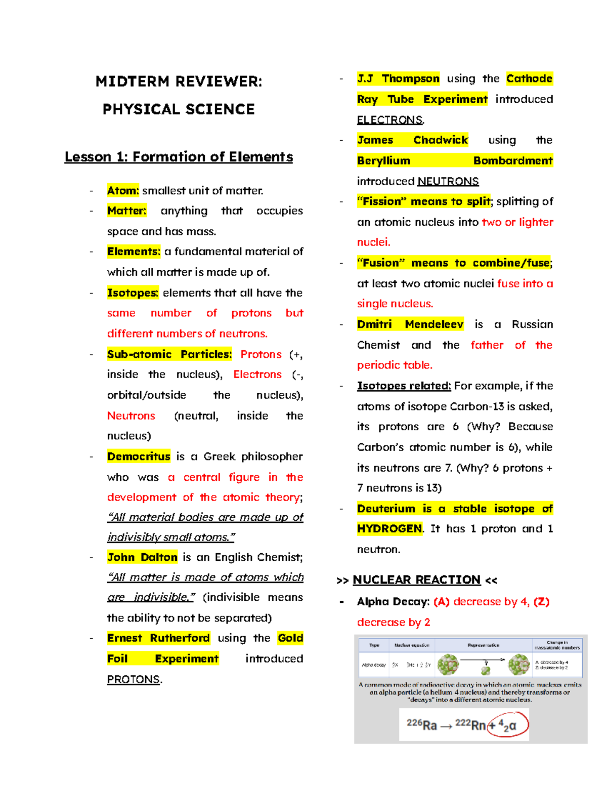 Physci Midterm Review: Key Concepts and Definitions - Studocu