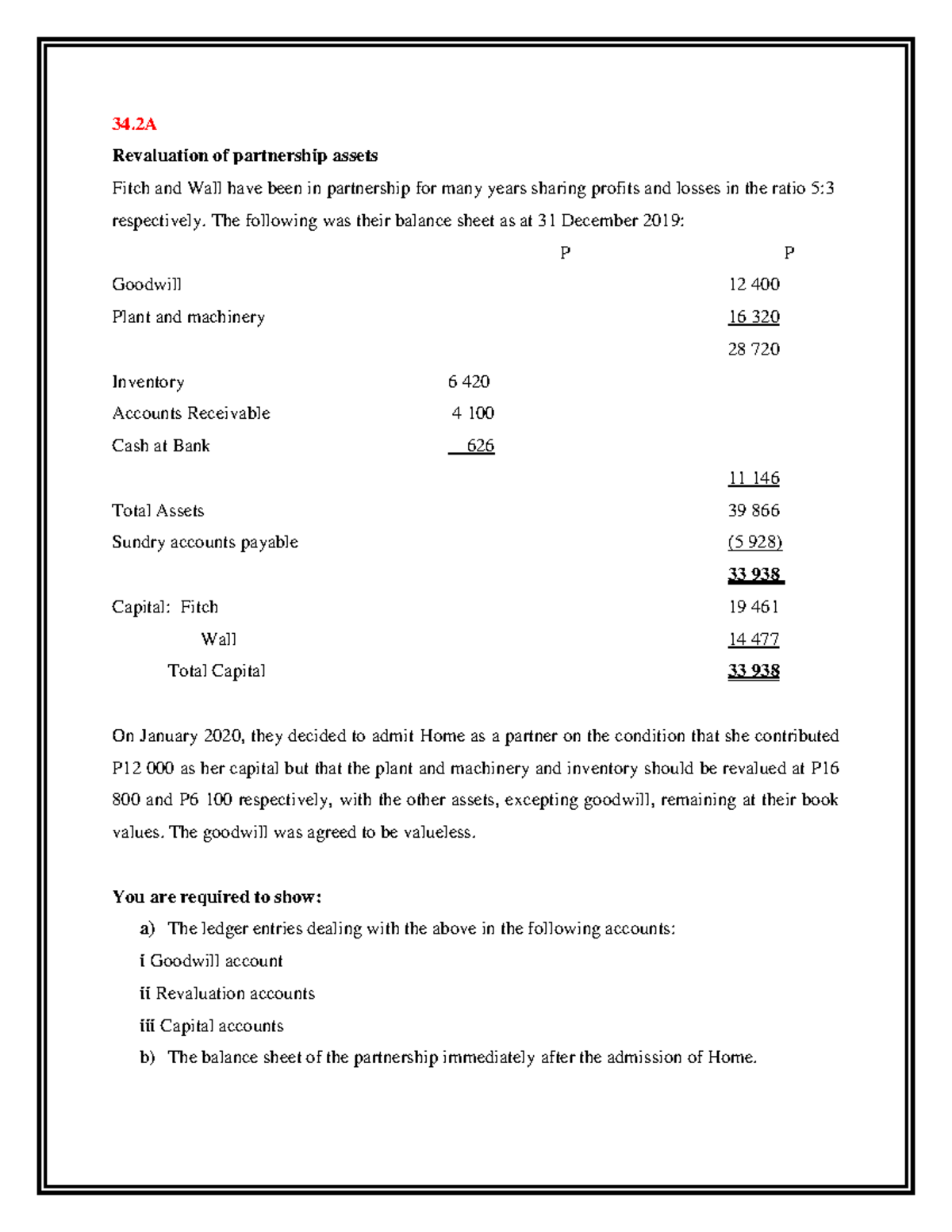Revaluation of Partnership Assets and Financial Statements - ACC206 ...