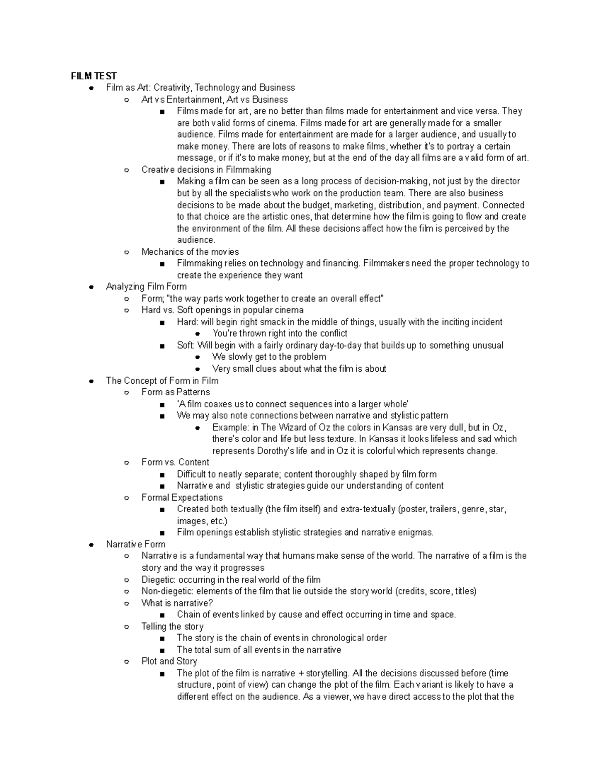 Film Review Test 1 - Summary: Analyzing The Wizard of Oz in Film ...