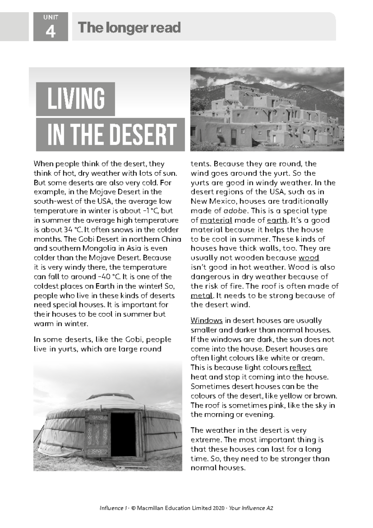 L1 A2 U4 Living in Extreme Desert Conditions - Studocu