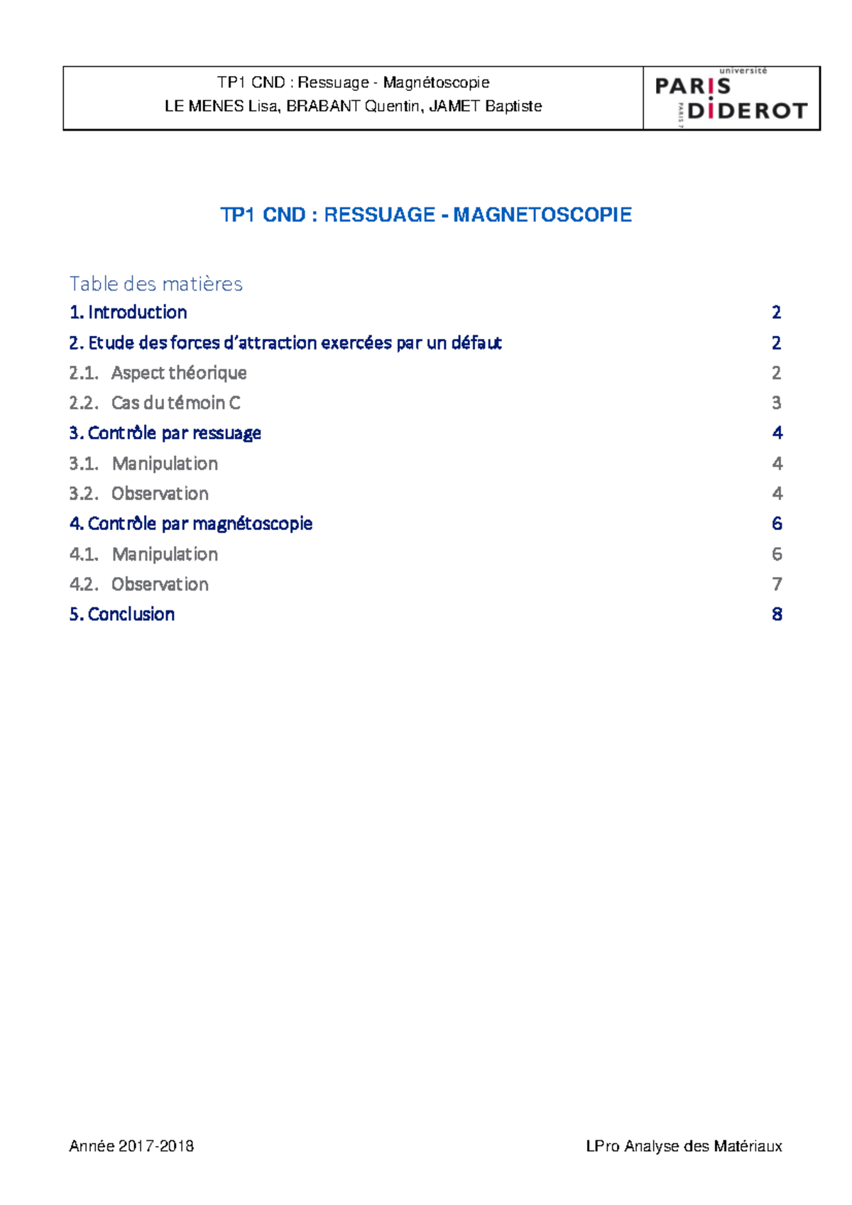 Compte-rendu TP Contrôles non destructifs 1 - TP1 CND : Ressuage - Magnétoscopie LE MENES Lisa ...