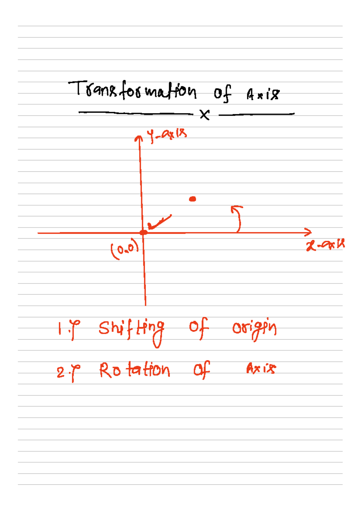 UB2 &3 Mathematics - Transformation of Axes Notes - Studocu