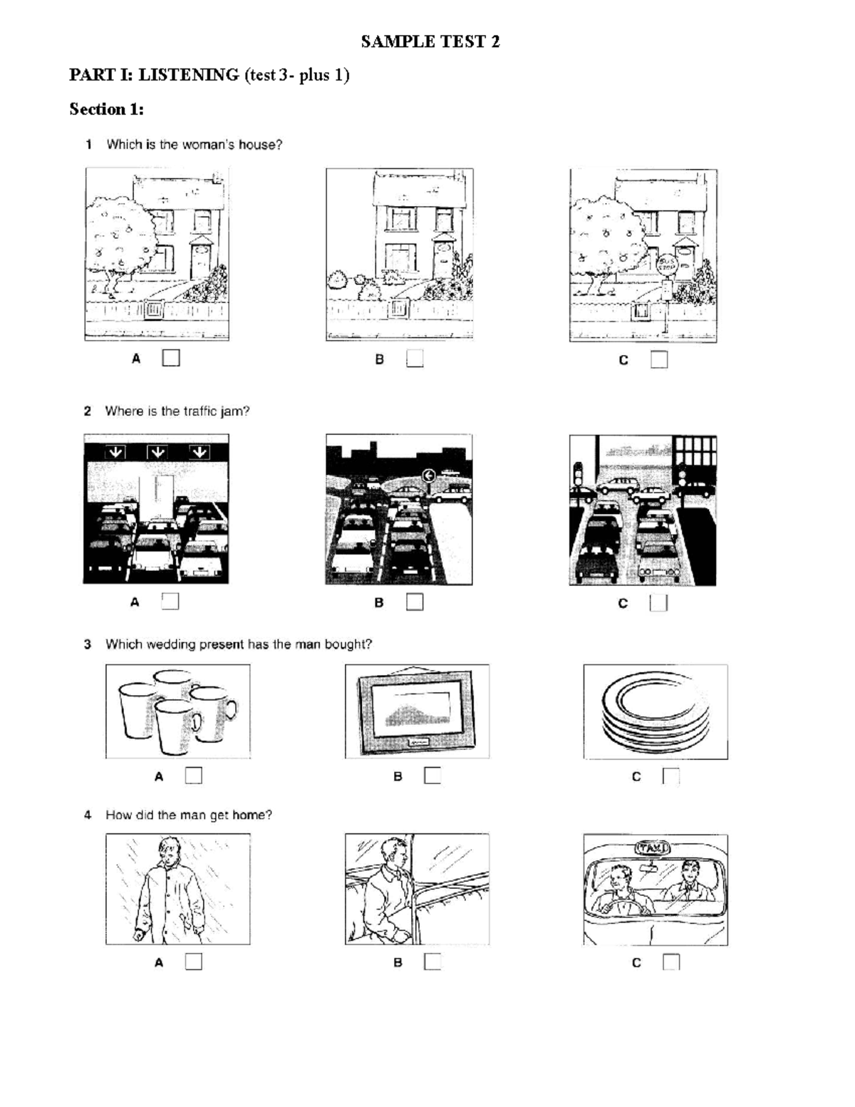 SAMPLE TEST 2: LISTENING & WRITING (Test Plus 1) - Studocu