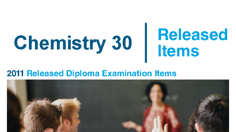 Chemistry 30 Released Diploma Exam Items 2011-12 - Studocu