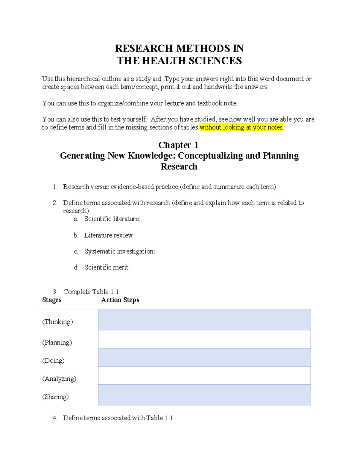 HAN Research Methods Study Guide: Health Sciences Overview - Studocu