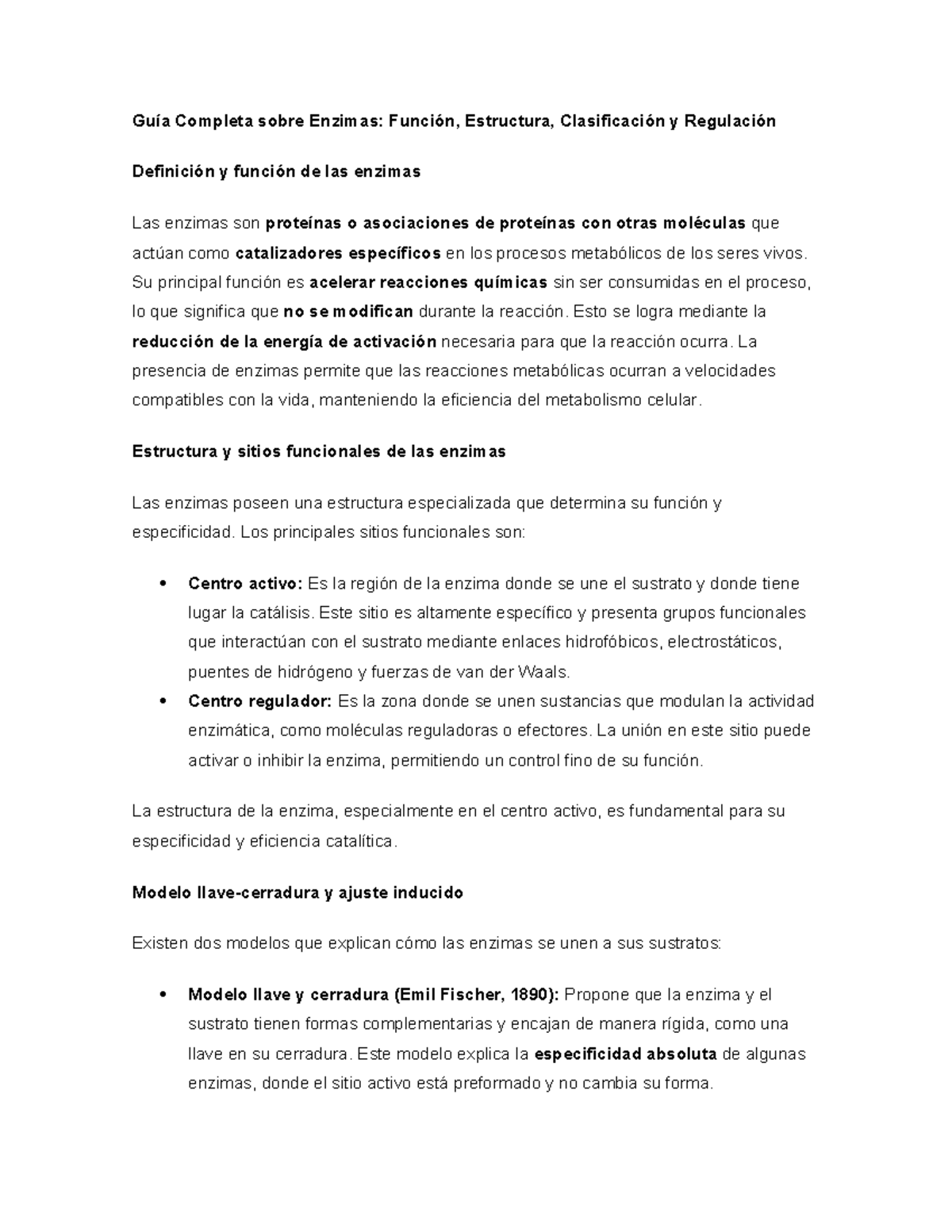 Guía Completa sobre Enzimas: Función, Estructura y Regulación (ENZ 10 ...