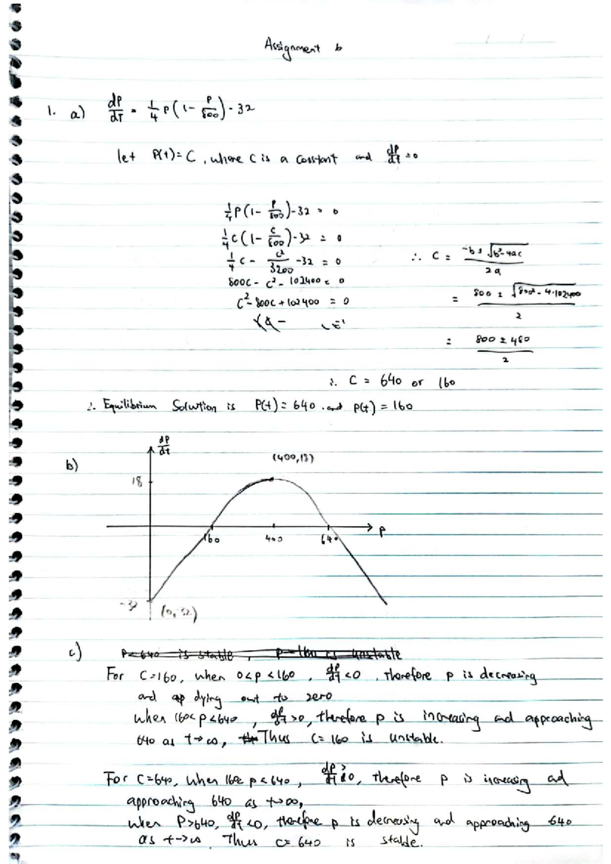 Assignment 6: Population Dynamics and Equilibrium Analysis - Studocu