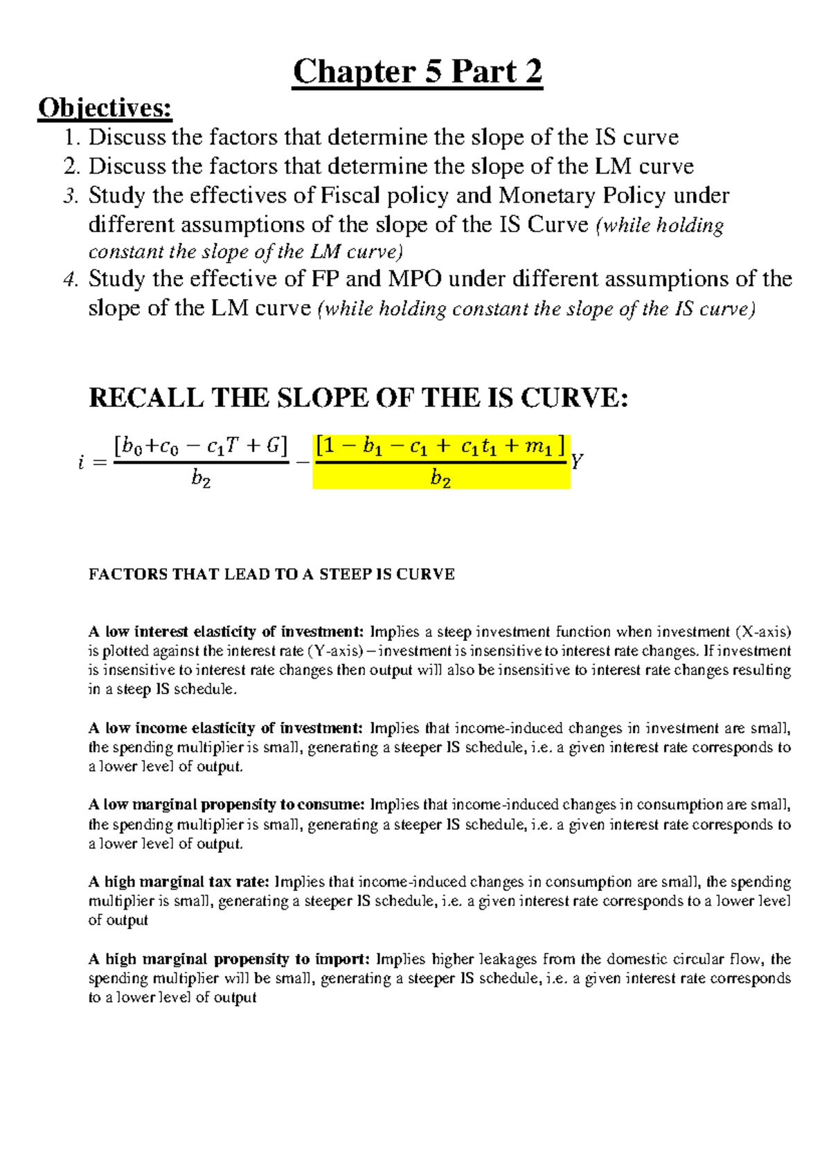 Chapter 5 PART II (Supplementary reading) - Chapter 5 Part 2 Objectives ...