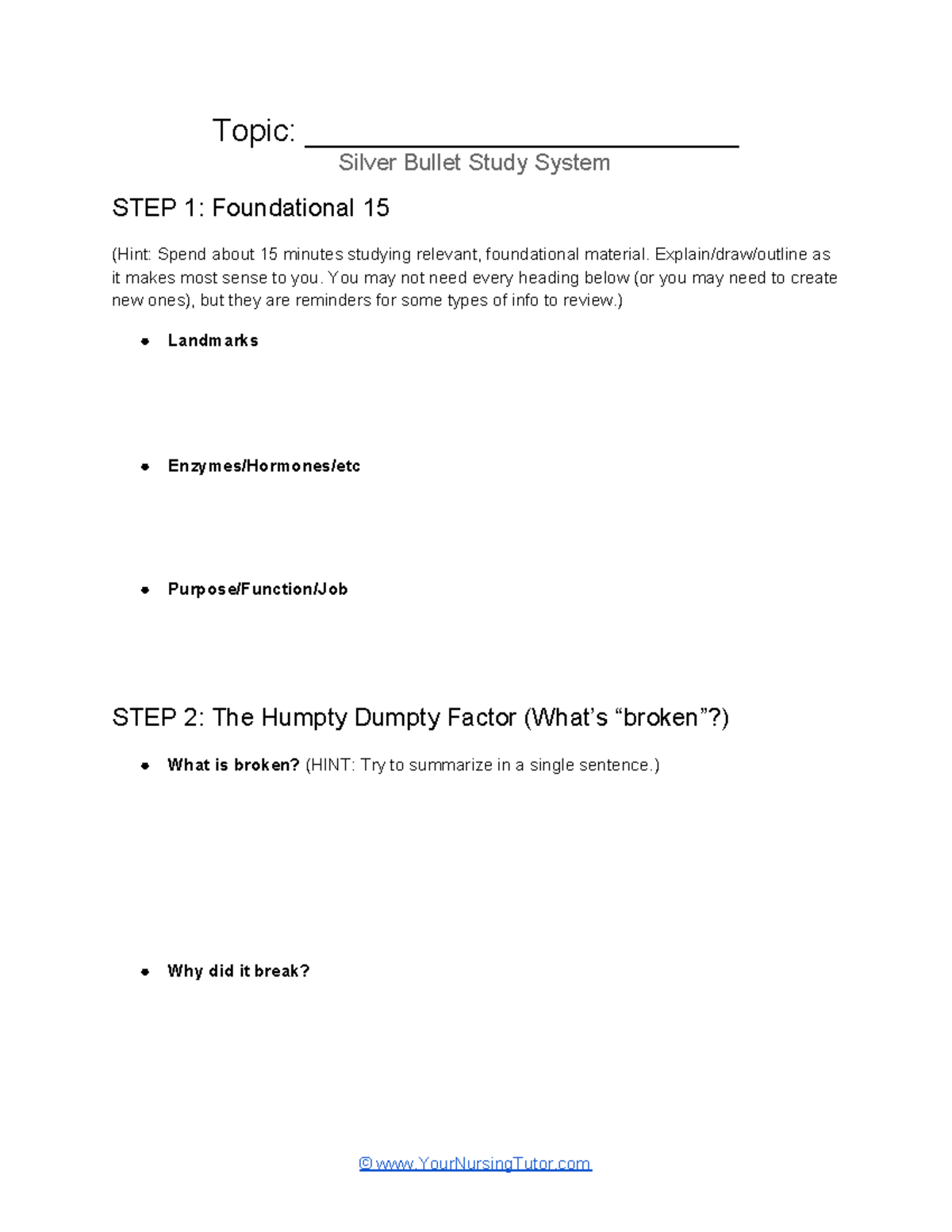 SSBS Nursing Study Guide: The Silver Bullet System Overview - Studocu