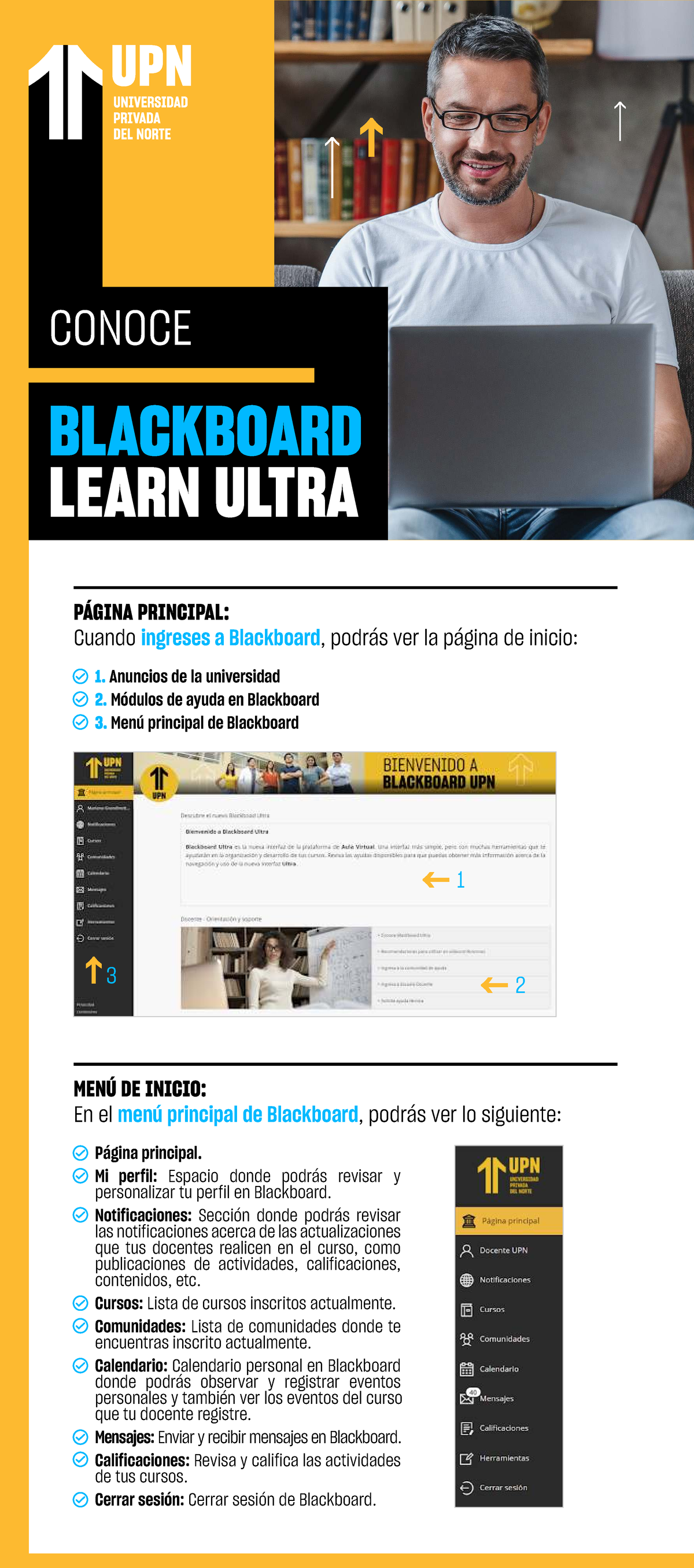 Guía de Uso de Blackboard Learn Ultra: Página Principal y Menú - Studocu