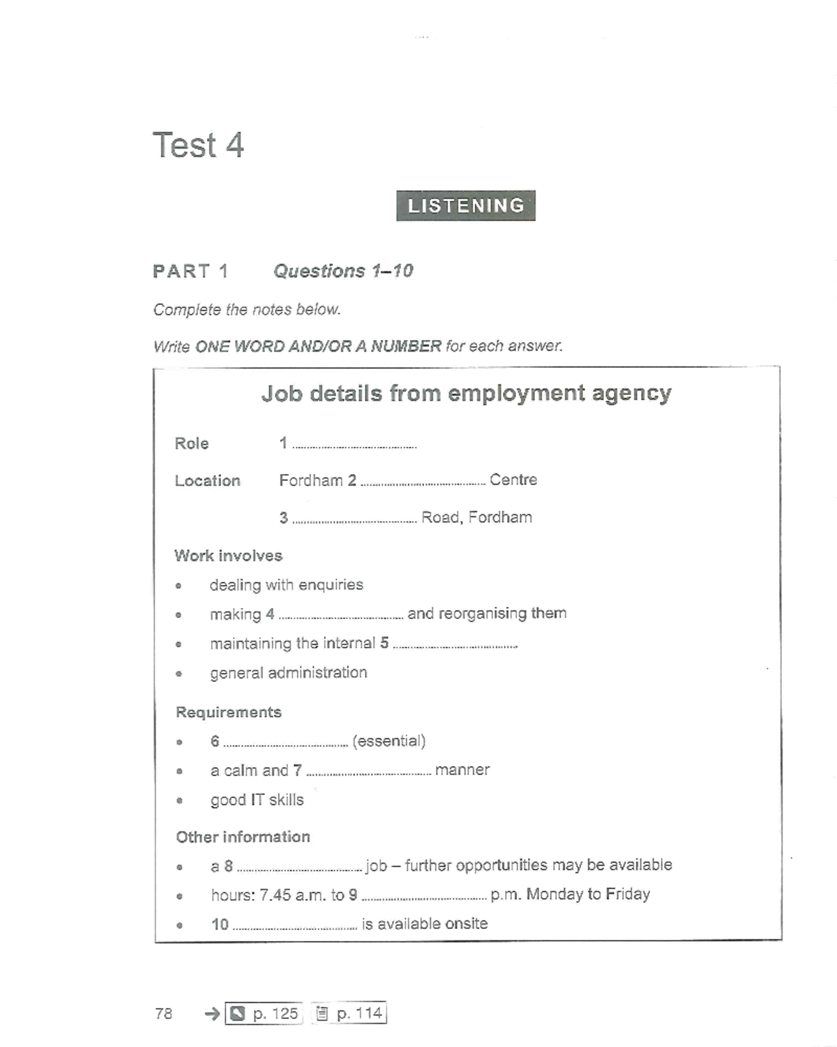 Listening test 4 Cambridge 18 - Test 4 LISTENING PART 1 Questions ...