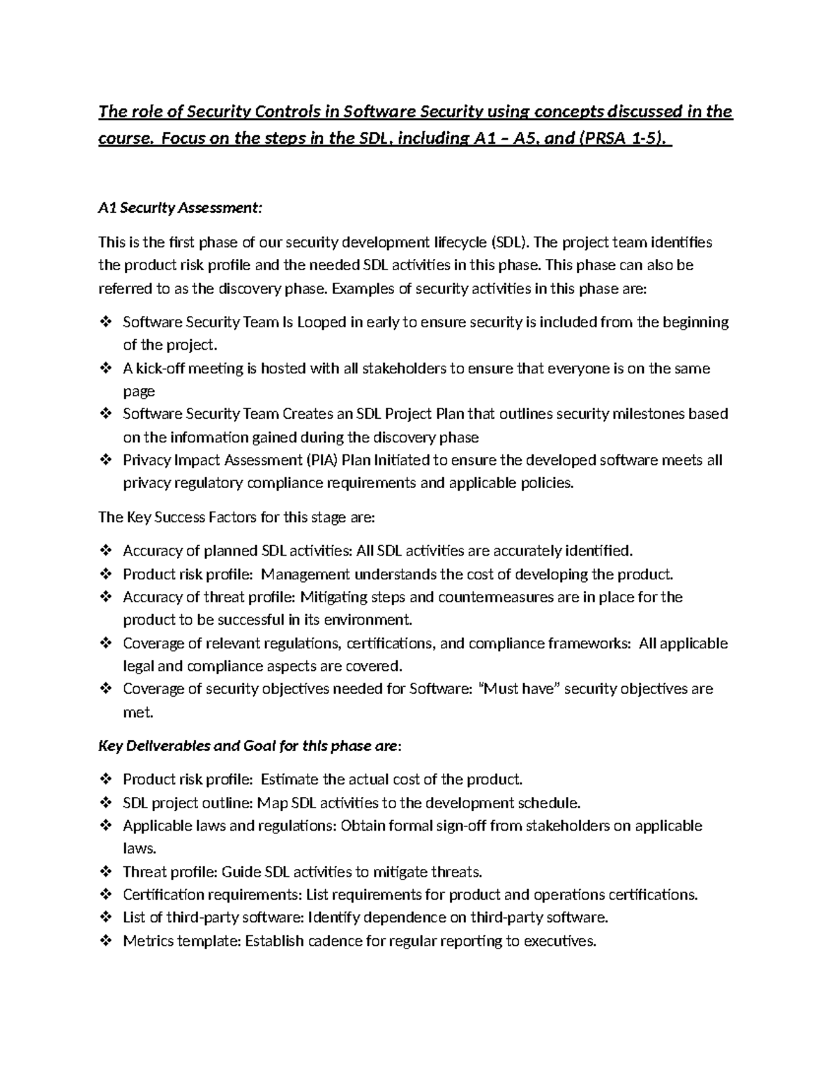 D487 Final Exam: Security Controls in Software Development Lifecycle - Studocu