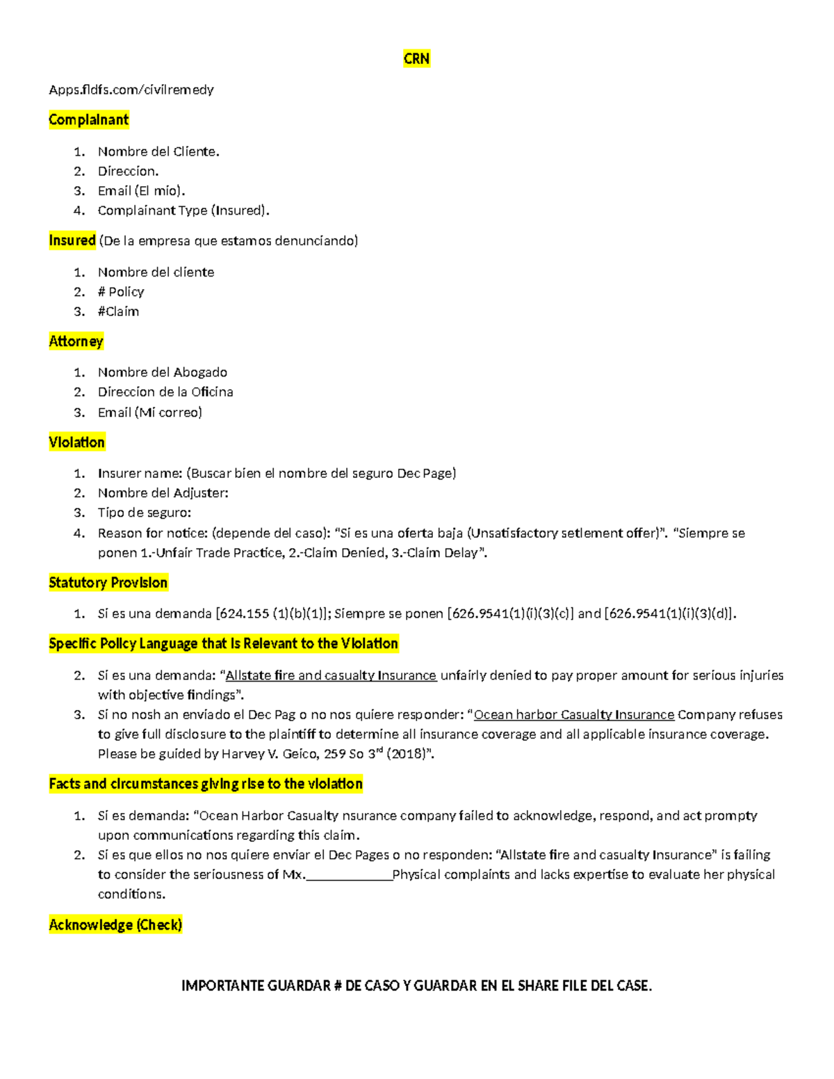 CRN Steps for Filing a Complaint - Equis Case Study - Studocu