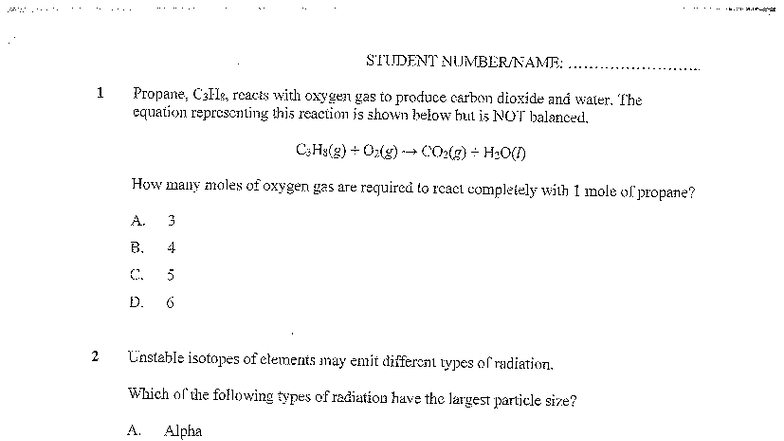 Chem 22 Practice Questions: Chemical Reactions & Properties - Studocu