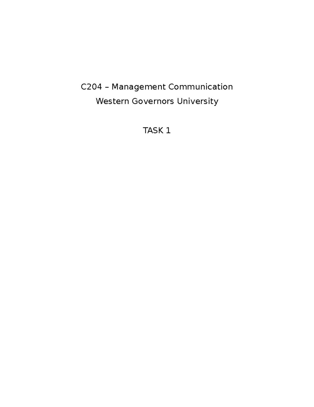 C204 Task 1 - Internal and External Communication Strategies - Studocu