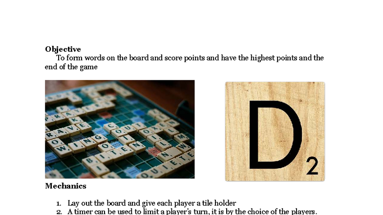 Pathfit 4 Scrabble Game Mechanics and Scoring Guide - Studocu