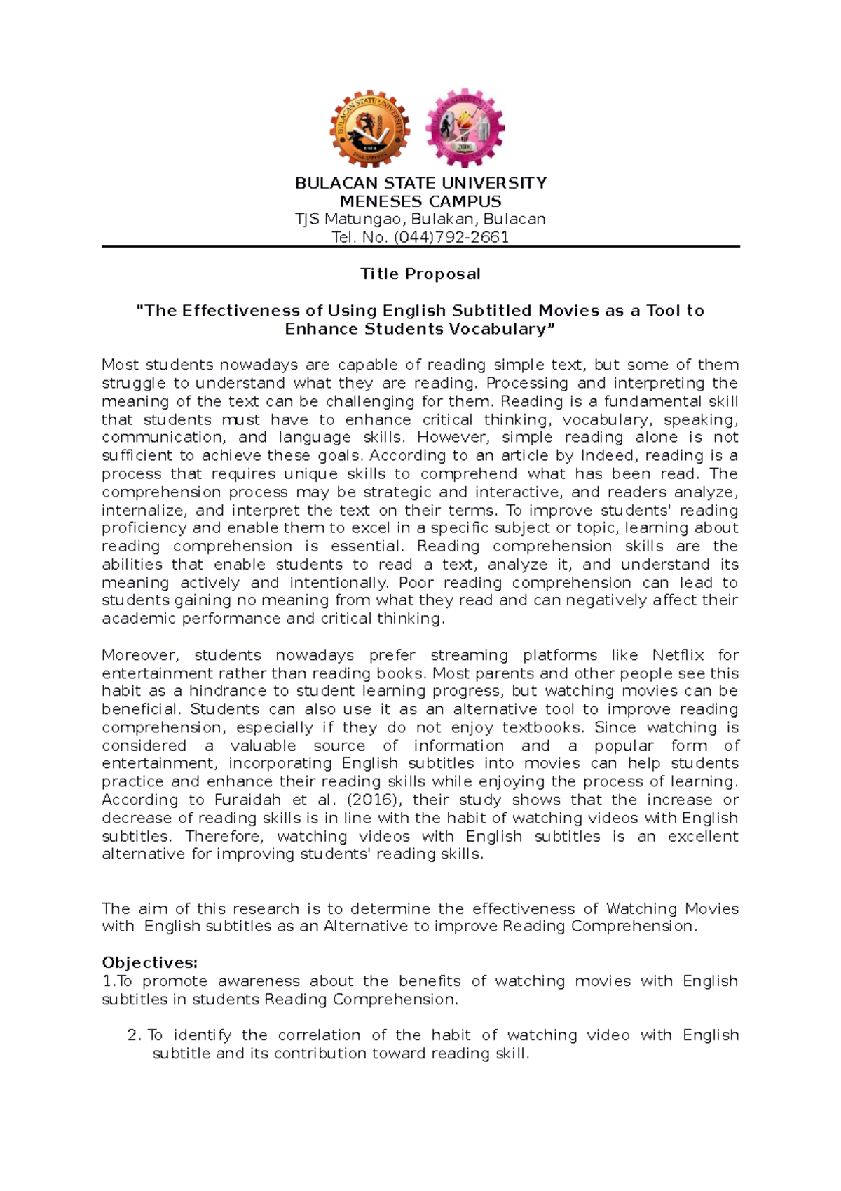 TP3 - Proposal for Research on English Subtitles to Enhance Vocabulary ...