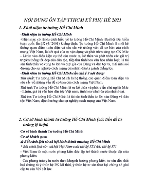 [Solved] Quan im ca H Ch Minh v tnh tt yu ca ch ngha x hi Vt Nam - Tư Tưởng hồ chí Minh ...