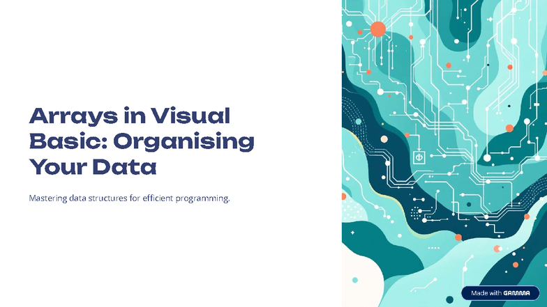 Arrays in Visual Basic: Mastering Data Structures for Efficient Programming - Studocu