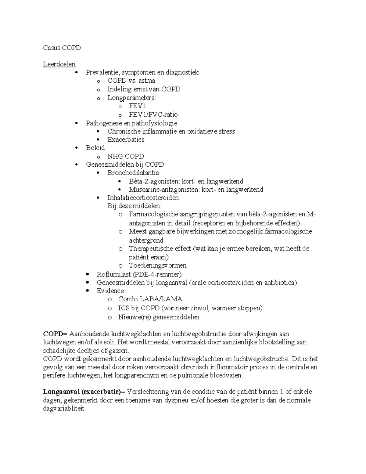 Casus COPD: Diagnose, Behandeling en Pathofysiologie Verkenning ...