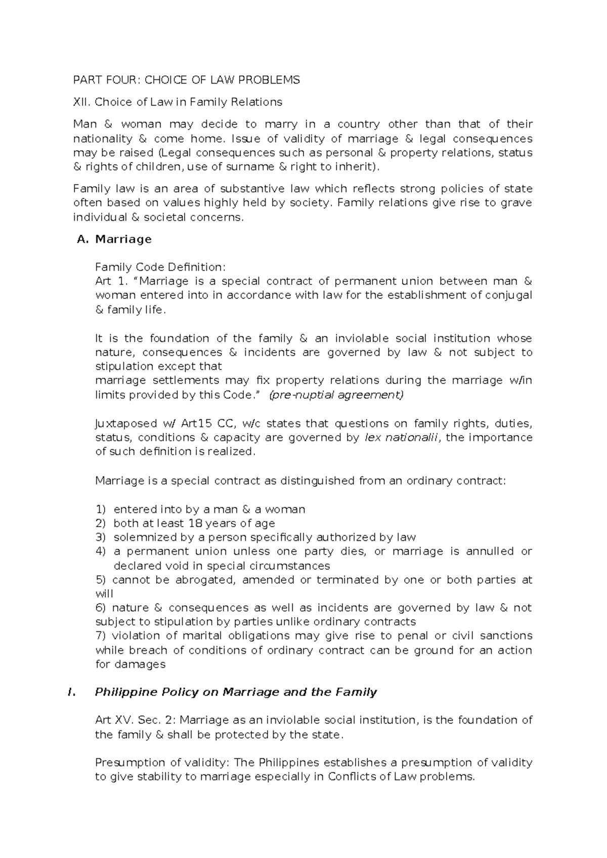 PIL 101: Choice of Law in Family Relations - Key Issues and Policies ...