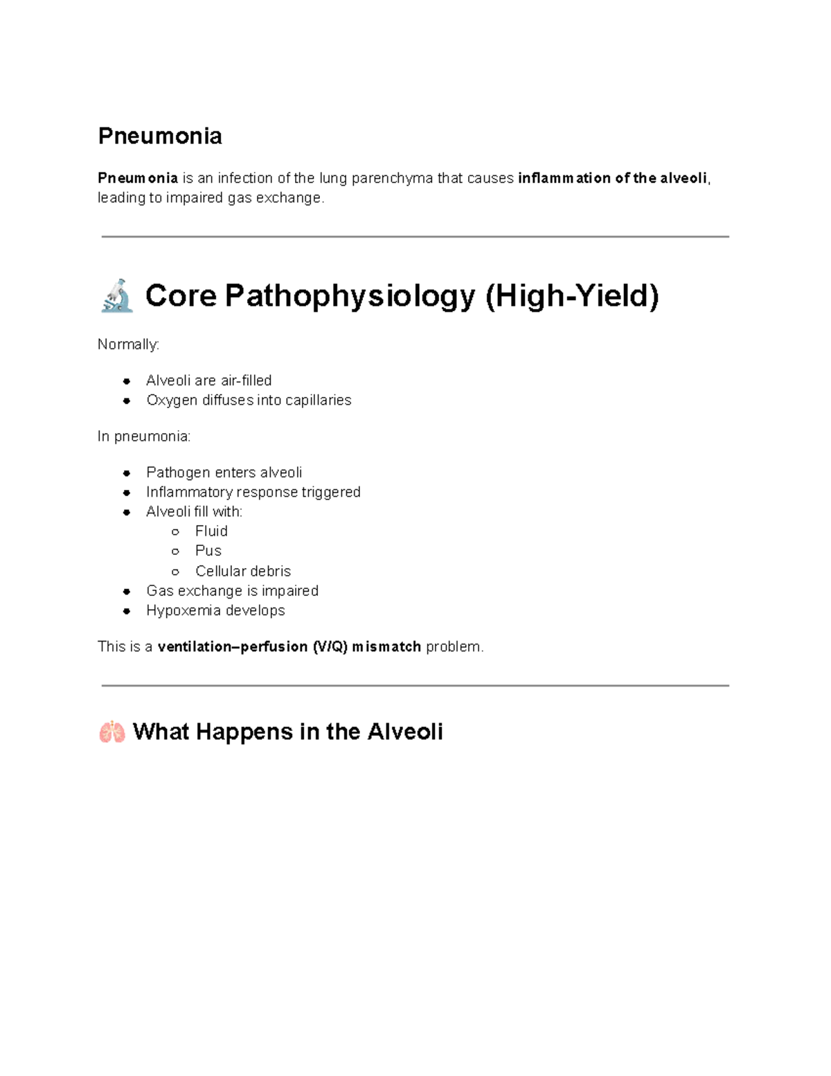 Roadmap for Respiratory Pathophysiology: Pneumonia, Asthma, and ...