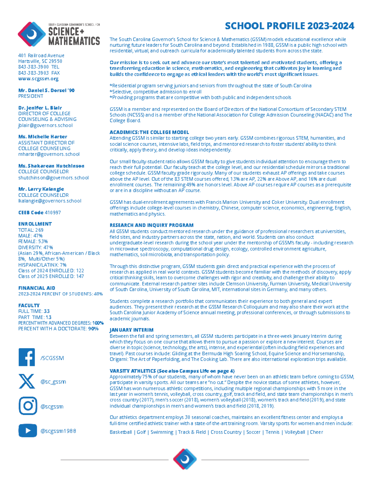 GSSM School Profile - fsdfdsfsfsdfdsfdsfsd - SCHOOL PROFILE 2023- The ...