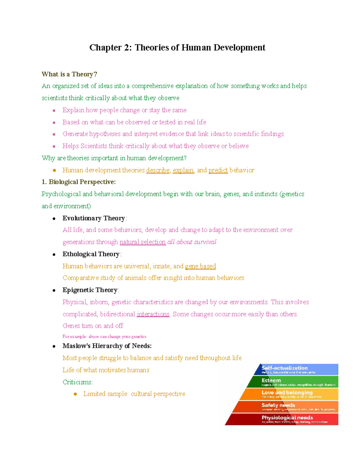 Chapter 2: Theories of Human Development (PSY 101) - Key Concepts and ...