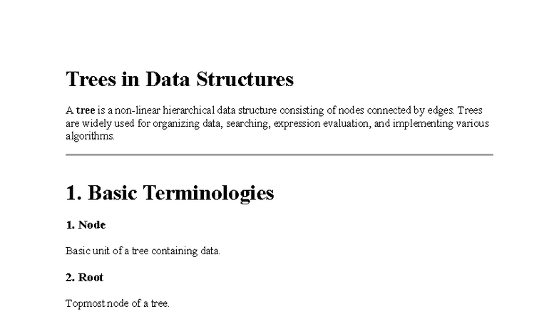 Unit 3 DS: Trees in Data Structures Overview and Types - Studocu