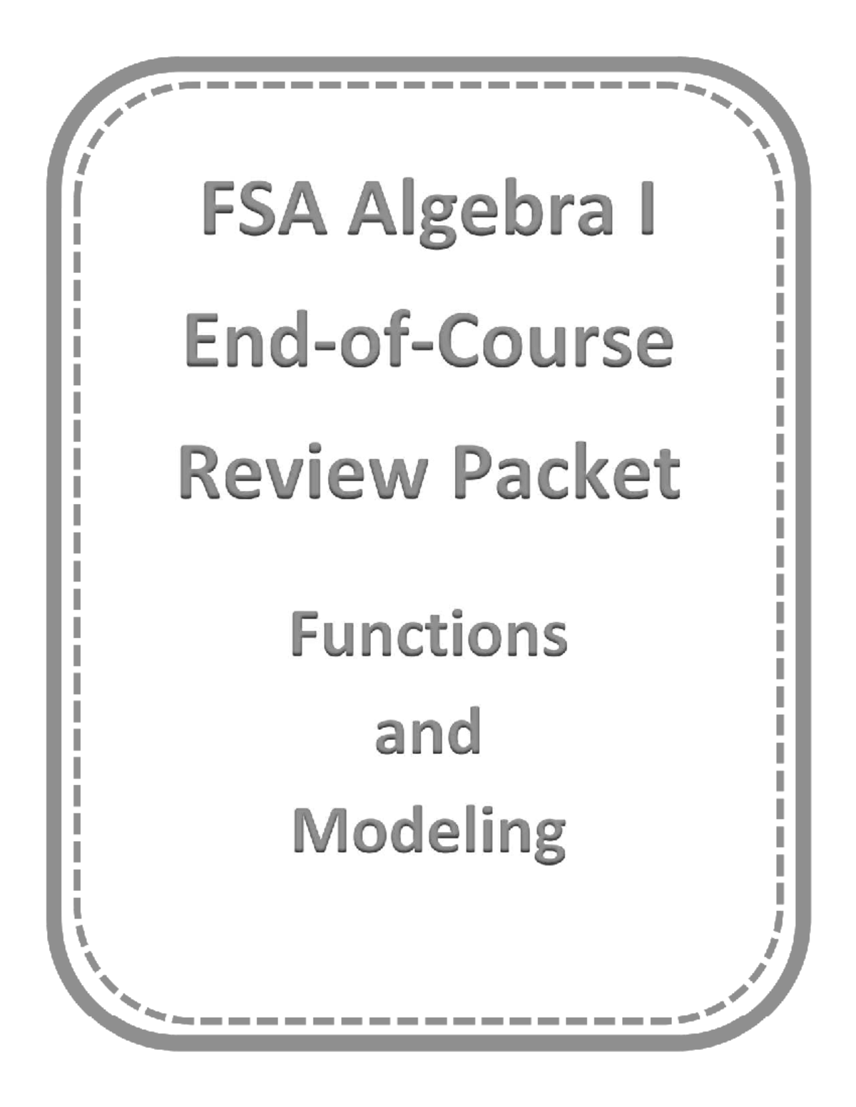 Fsa Algebra 1 Eoc Review Functions And Modeling Answer Key Trendingworld