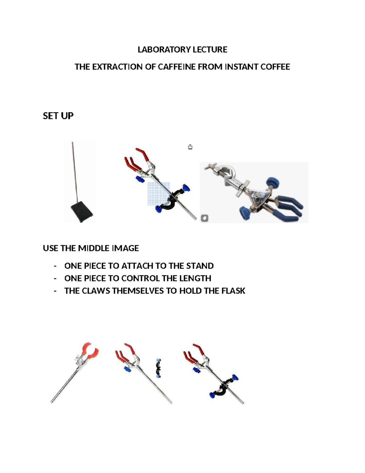 Laboratory Lecture: Caffeine Extraction from Instant Coffee 060425 ...