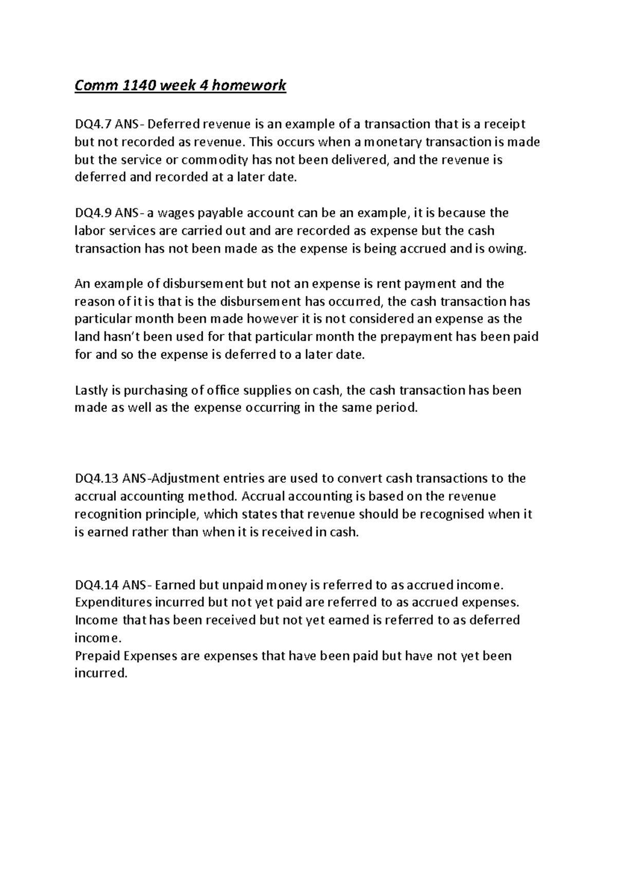 Comm1140 week 4 hw tutorial work which can help - Comm 1140 week 4 ...