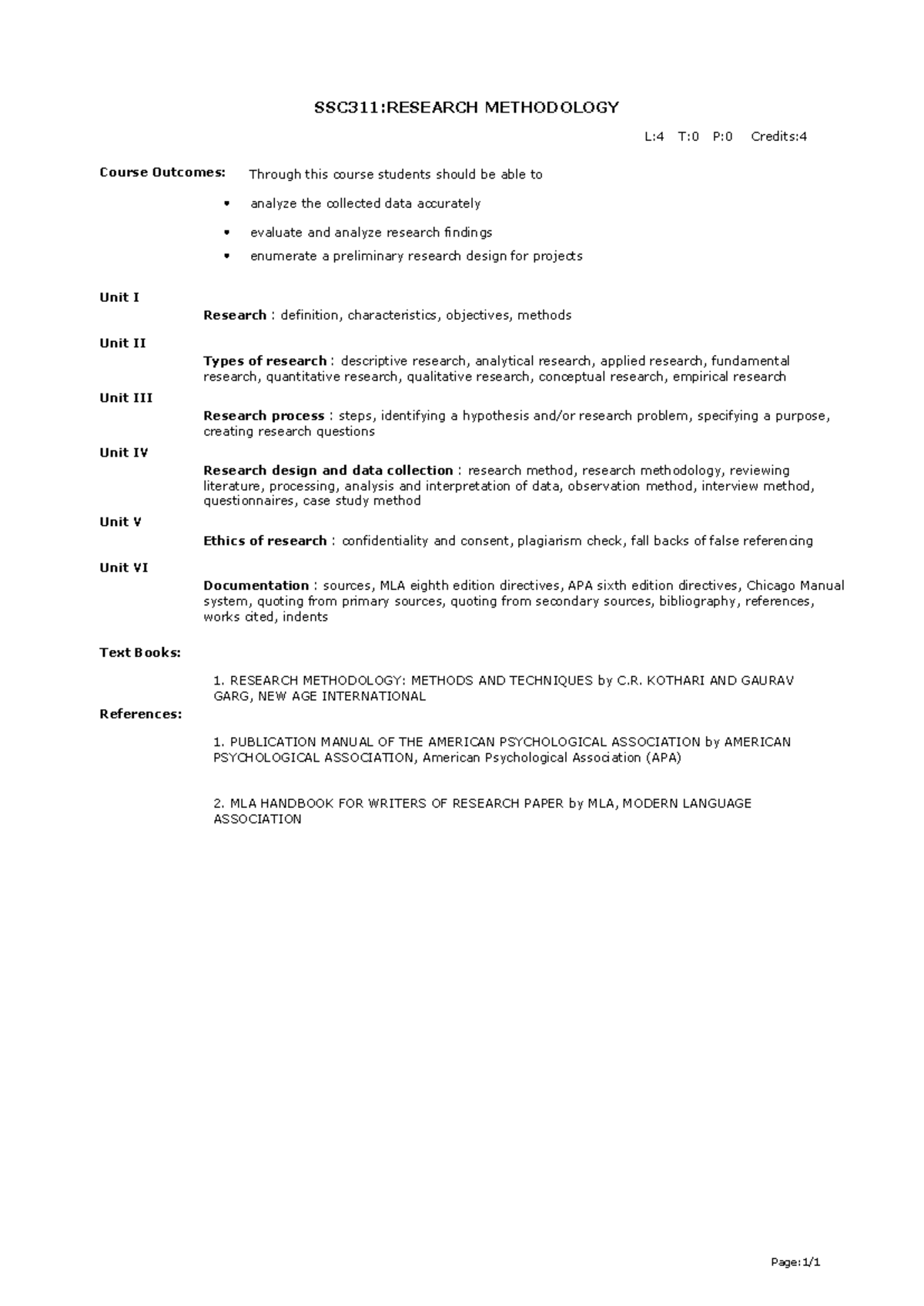 SSC311 Research Methodology - SSC311:RESEARCH METHODOLOGY Course ...