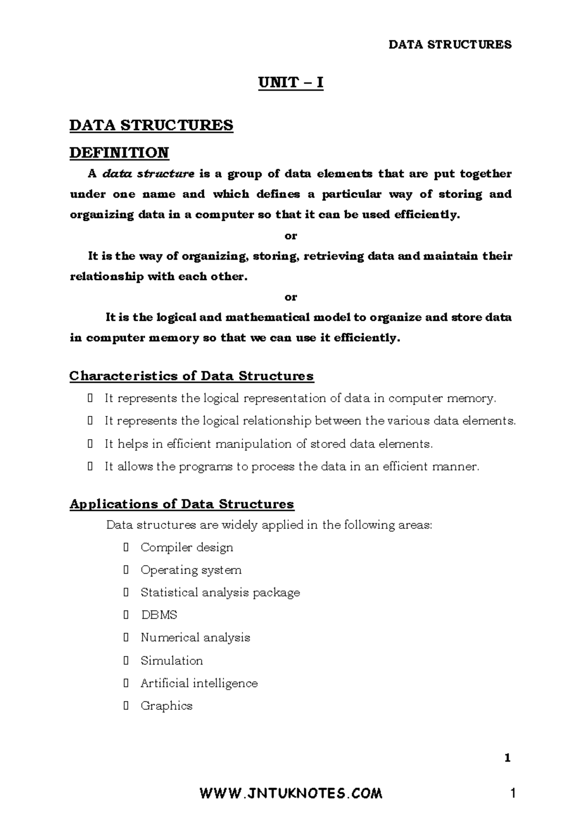 data structures - or It is the way of organizing, storing, retrieving ...