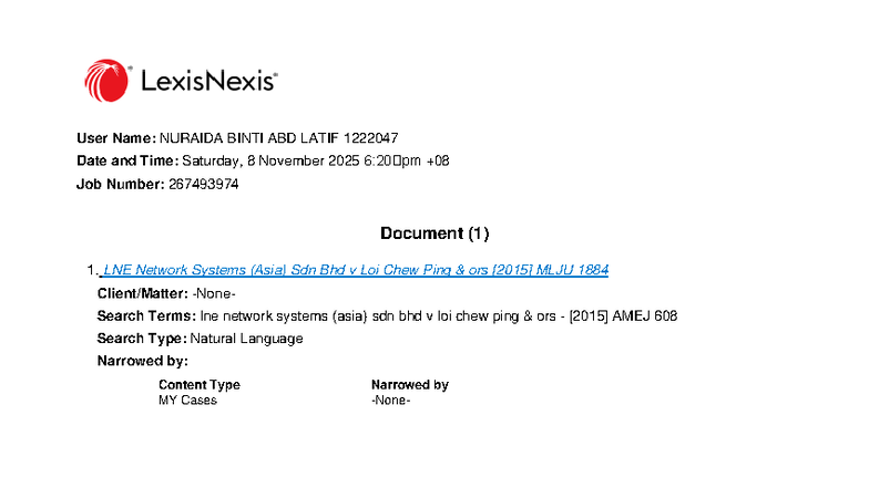 LNE Network Systems (Asia) Sdn Bhd v Loi Chew Ping 251108 205817 ...