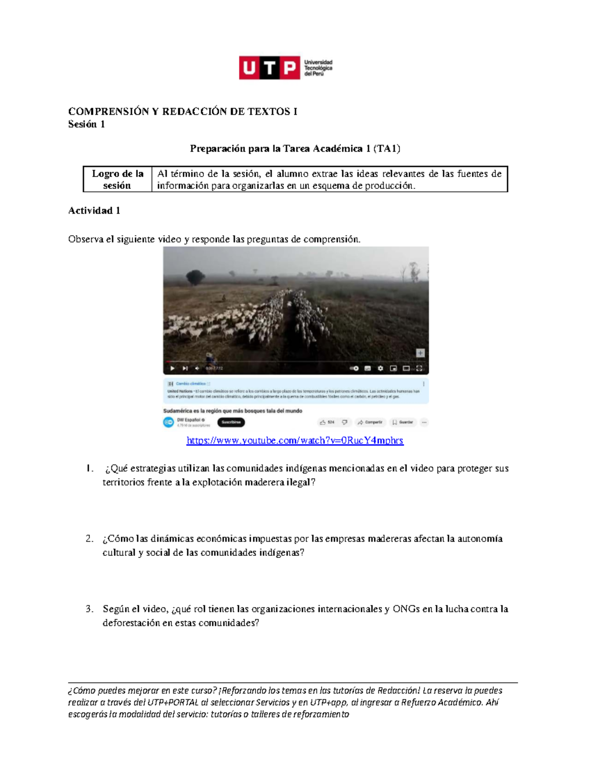 Preparación para la TA1 (material) Qqmwky avctu - - Studocu